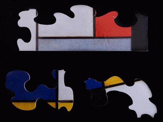 Piet Mondrian wooden Puzzle for kids, Composition 123